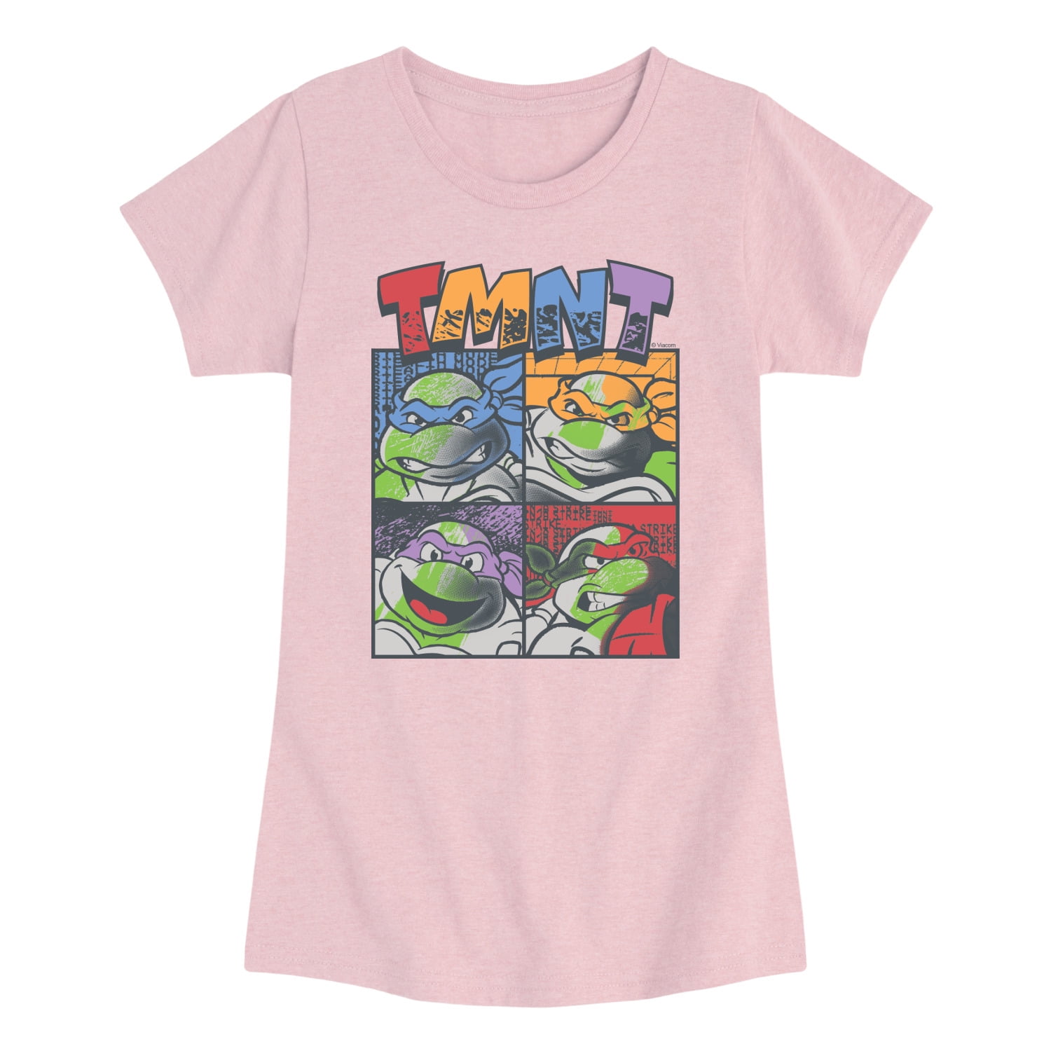 Teenage Mutant Ninja Turtles - Grunge Grid - Youth Girls Fitted Short ...