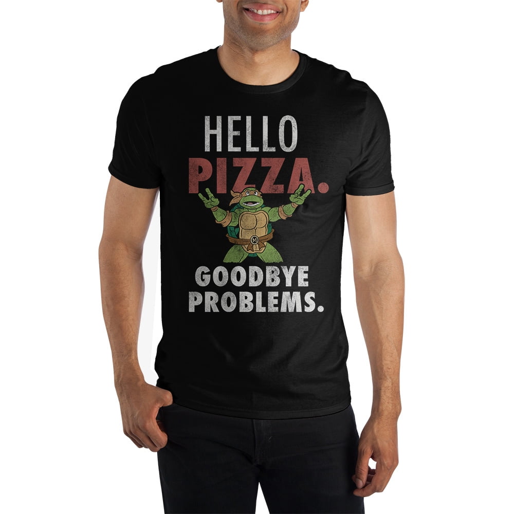 Teenage Mutant Ninja Turtles Hello Pizza Black T-shirt-S - Walmart.com