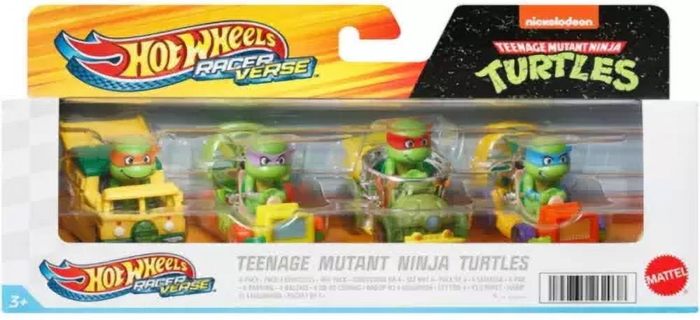 Teenage Mutant Ninja Turtles Hot Wheels Racer Verse 4 Pack Mike/Don ...