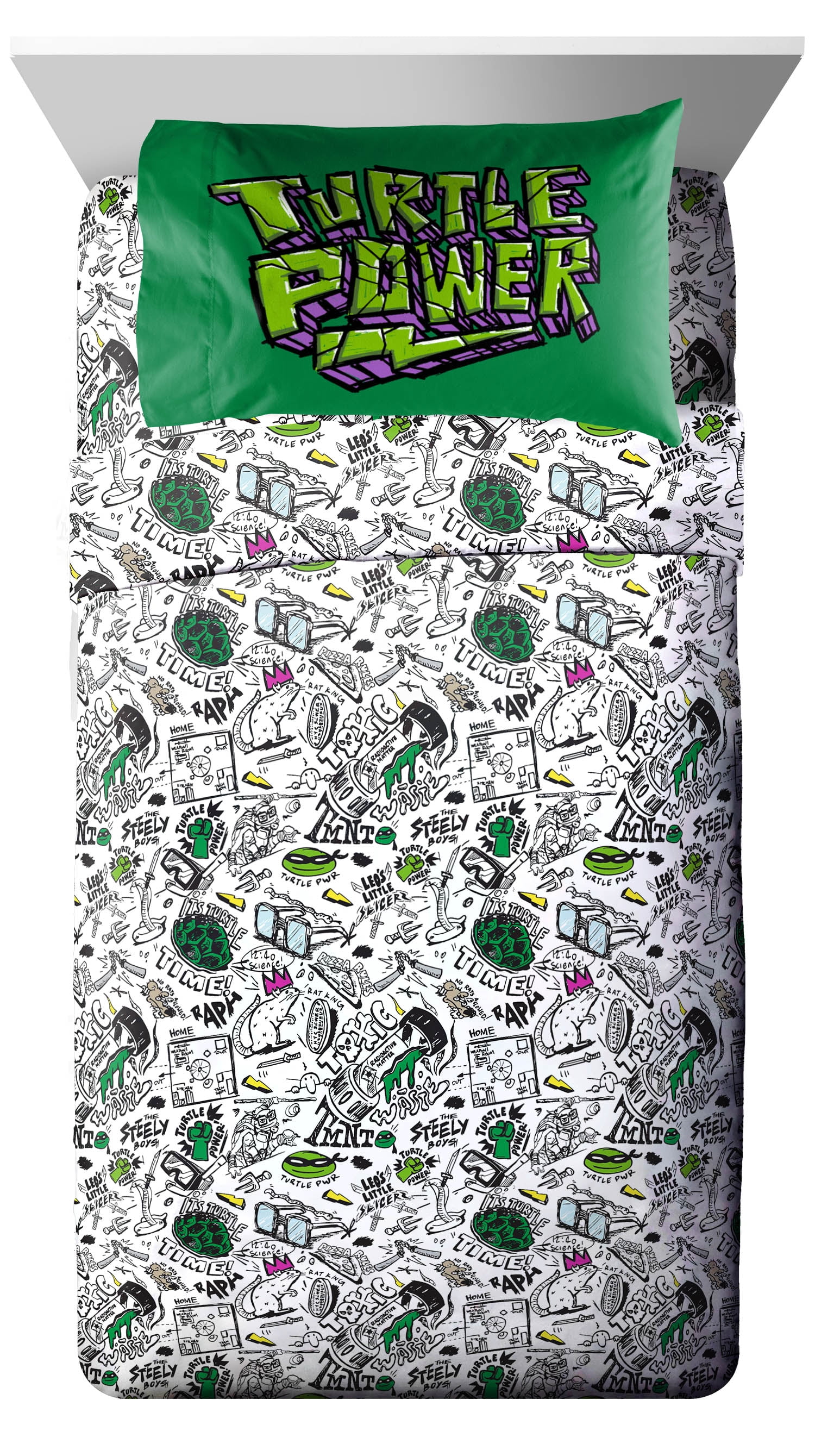 Teenage Mutant Ninja Turtles Kids 4-Piece Full Sheet Set, Microfiber ...