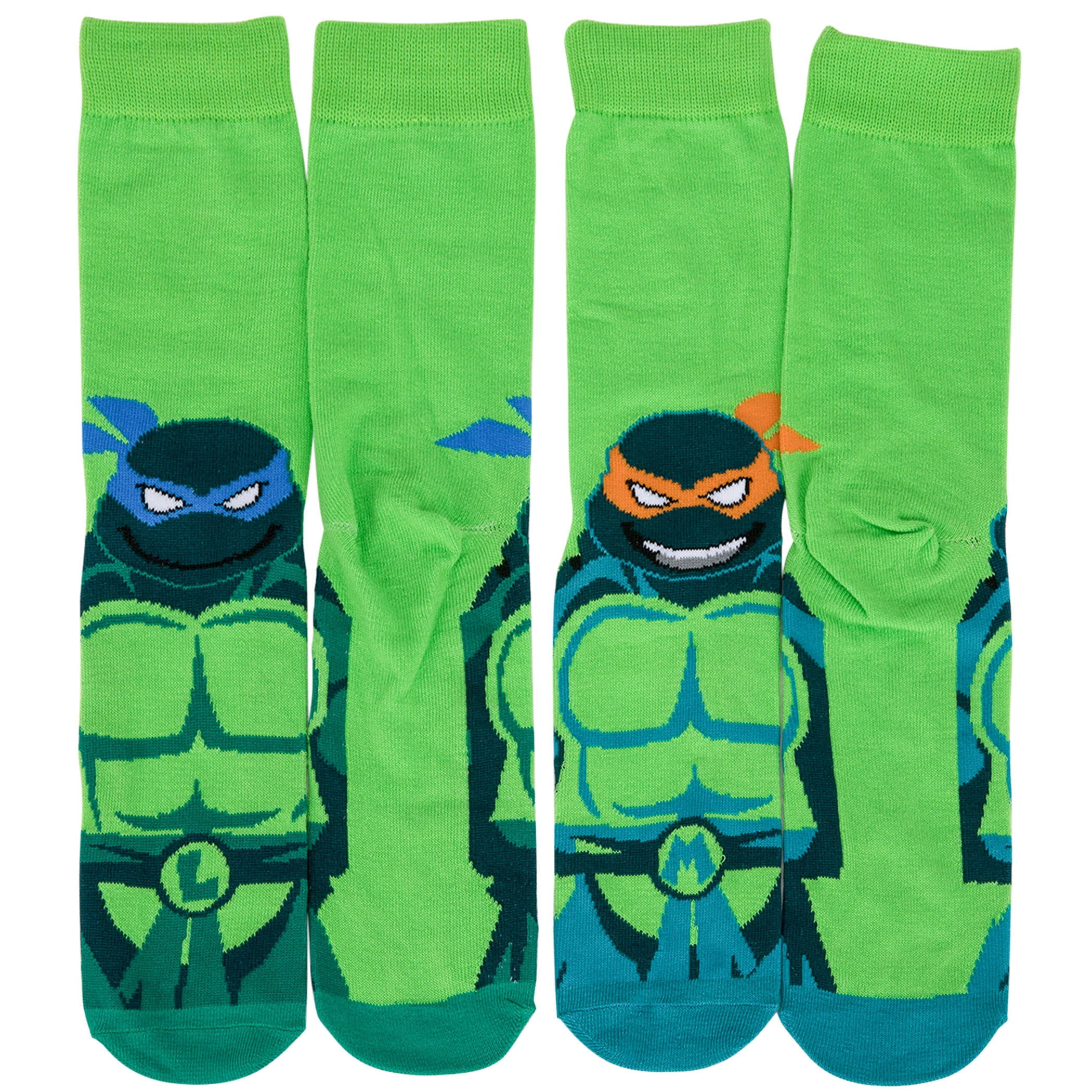 Teenage Mutant Ninja Turtles Leo and Mikey Crew Socks 2-Pack - Walmart.com