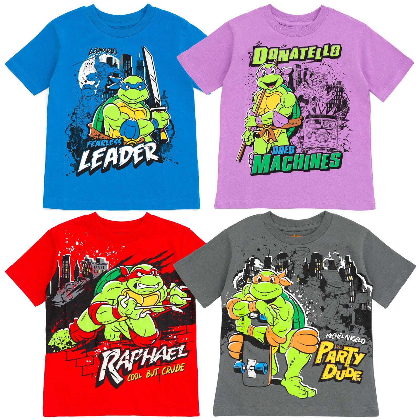 Teenage Mutant Ninja Turtles Leonardo Michelangelo Raphael Big Boys 4 ...