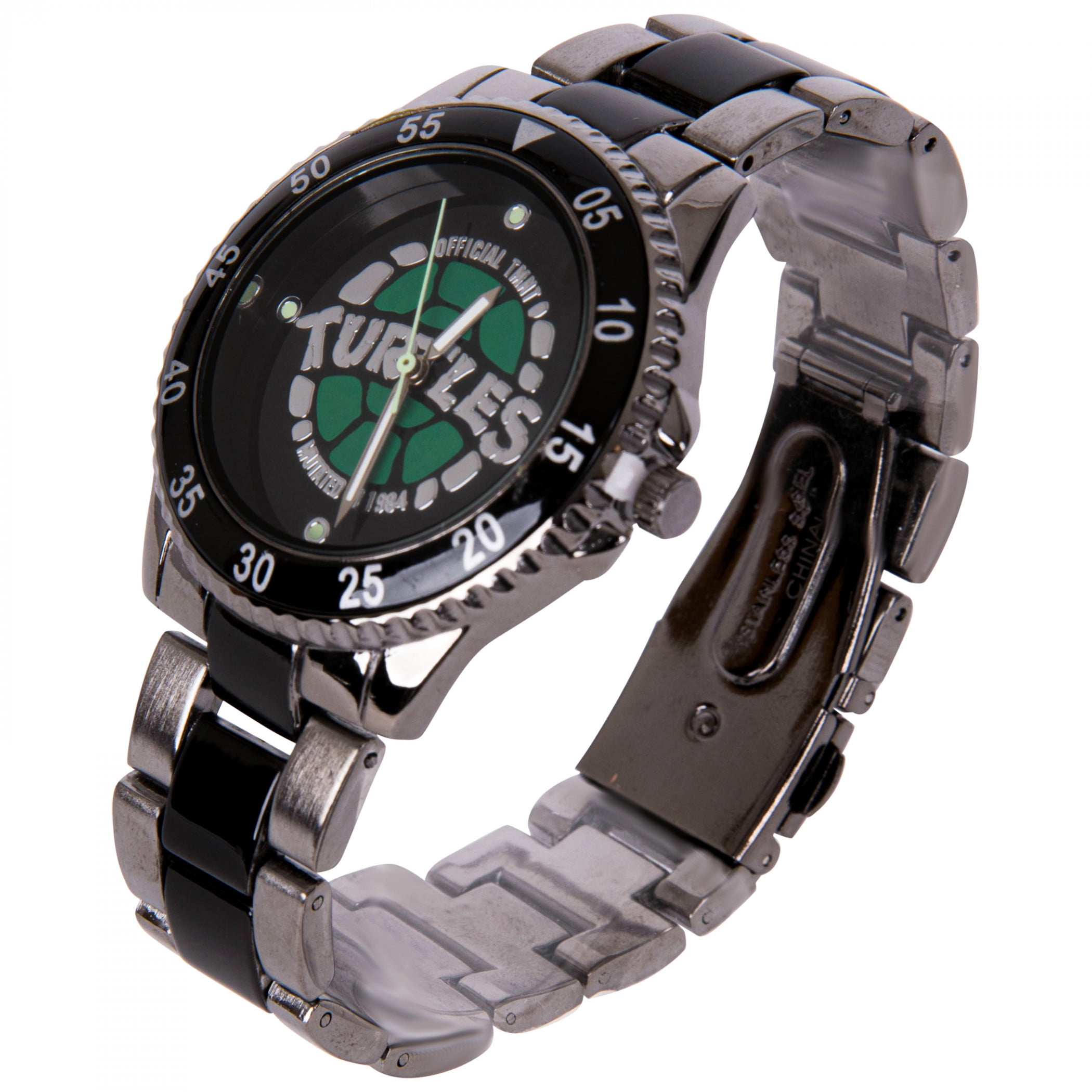 Teenage Mutant Ninja Turtles Logo Watch with Metal Band - Walmart.com
