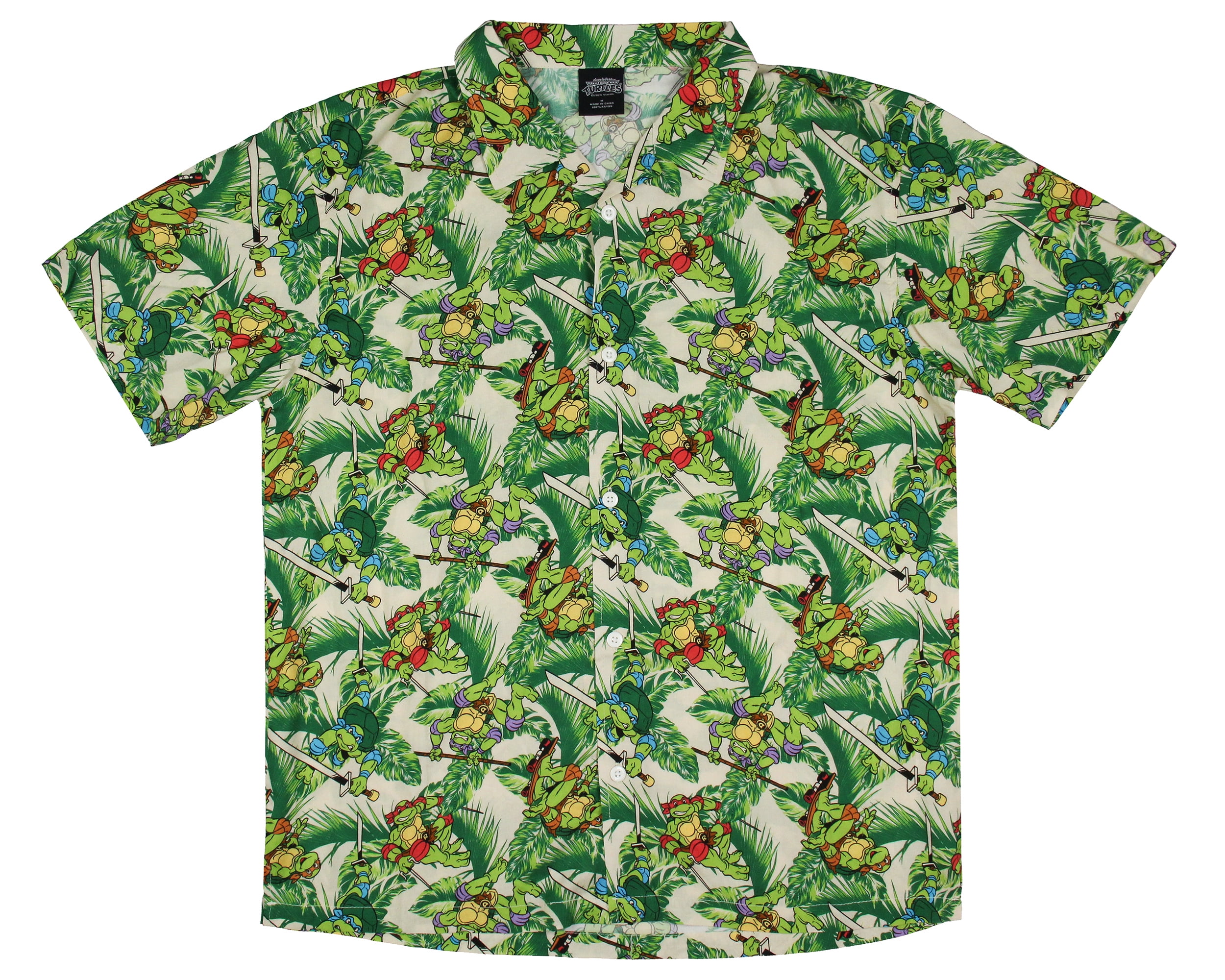 Teenage Mutant Ninja Turtles Men's Hawaiian Foliage Character Design ...