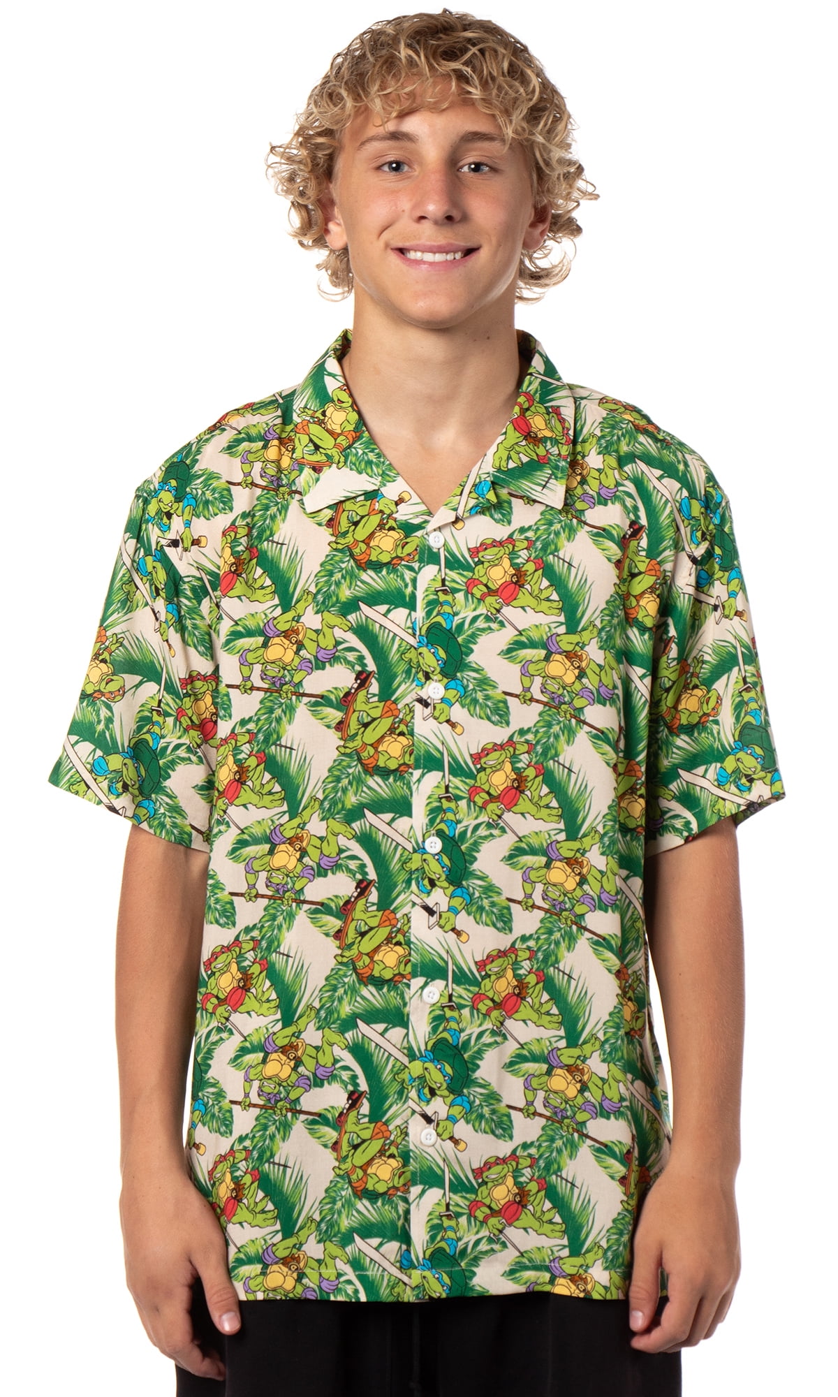 Teenage Mutant Ninja Turtles Men's Hawaiian Foliage Character Design ...