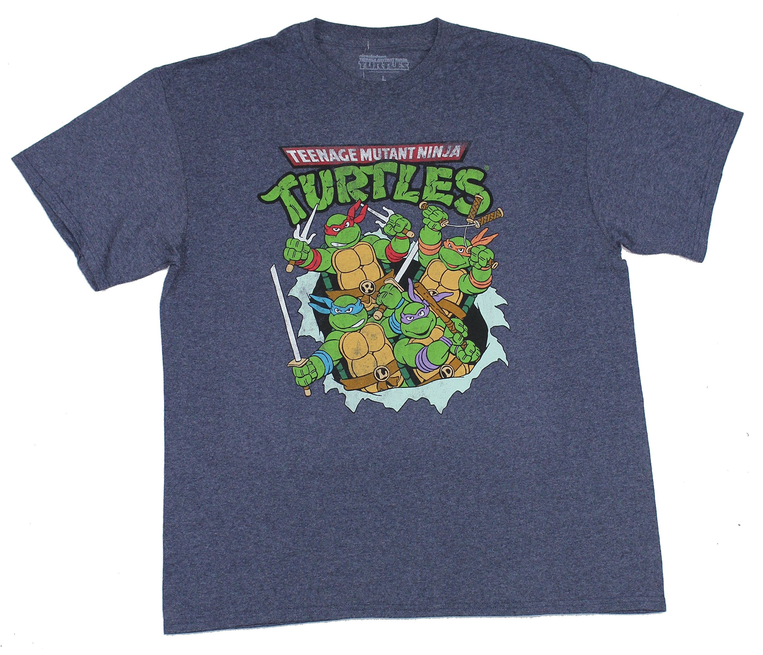 Teenage Mutant Ninja Turtles Mens T-Shirt - Tmnt Crew Busting Out (2X ...