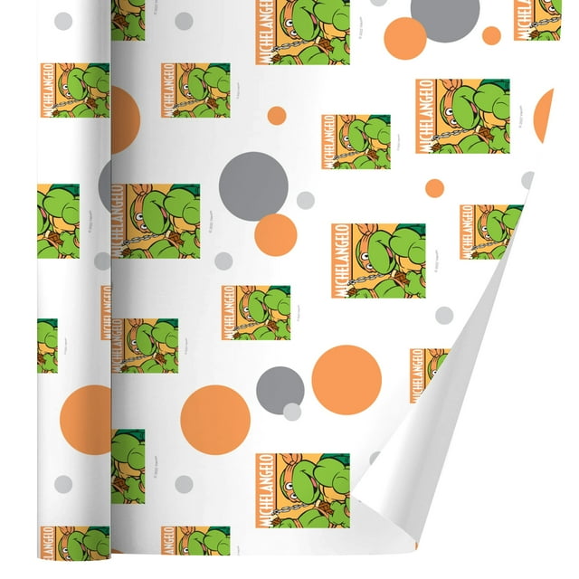 Teenage Mutant Ninja Turtles Michelangelo Gift Wrap Wrapping Paper Roll ...