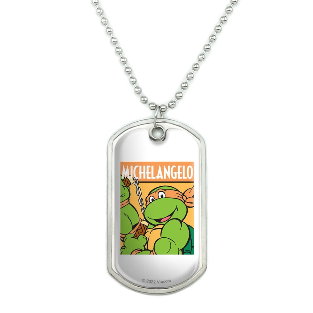 Teenage Mutant Ninja Turtles Michelangelo Military Dog Tag Pendant ...