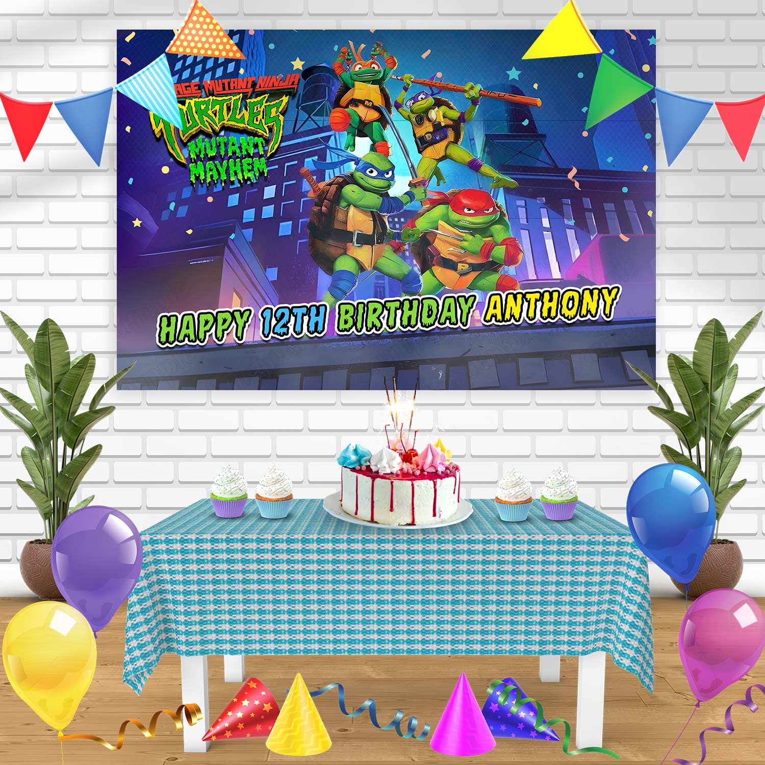 BirthdayJungle Teenage Mutant Ninja Turtles Birthday Banner ...