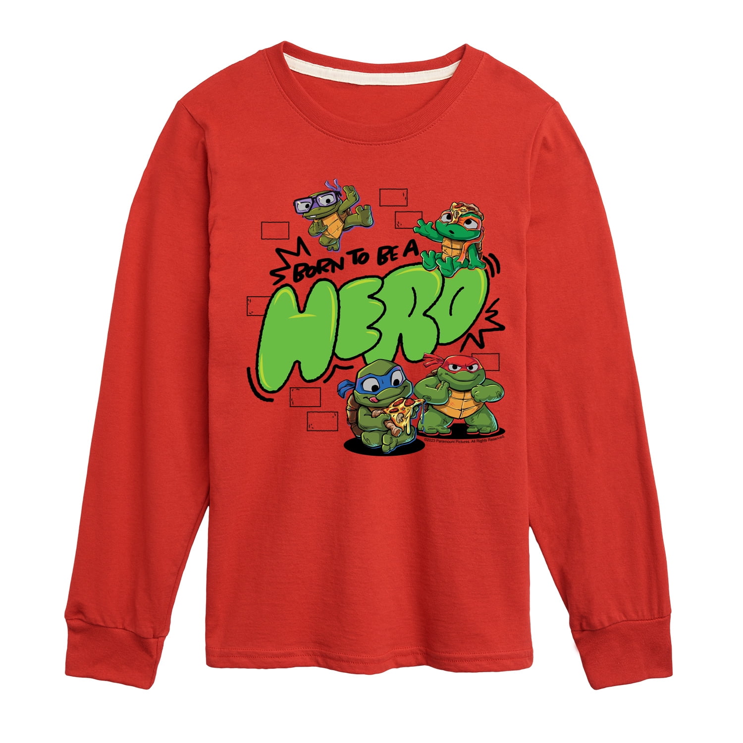 Teenage Mutant Ninja Turtles Mutant Mayhem - Born To Be A Hero - Toddler & Youth Long Sleeve ...