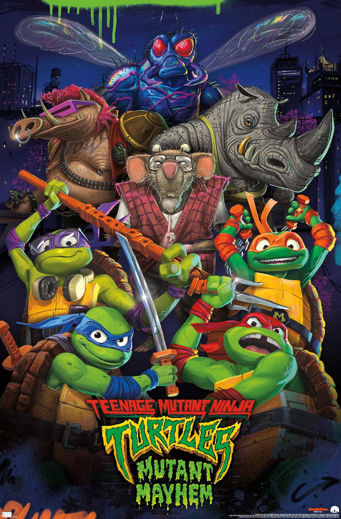 Teenage Mutant Ninja Turtles: Mutant Mayhem - Group Wall Poster, 22.375" x 34" - Walmart.com