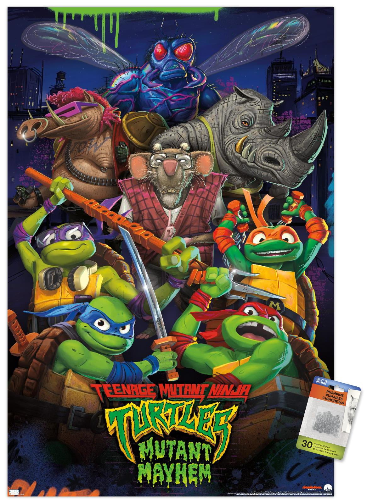 Teenage Mutant Ninja Turtles: Mutant Mayhem - Group Wall Poster with ...