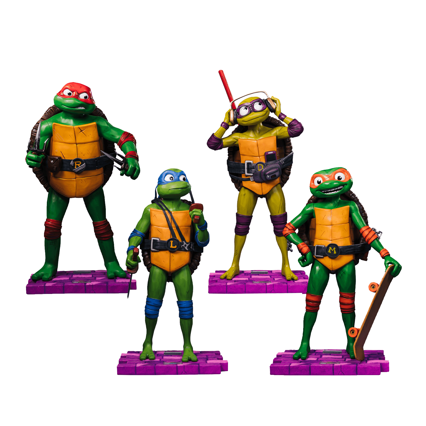 Teenage Mutant Ninja Turtles: Mutant Mayhem Set of 4 Statues - Walmart.com