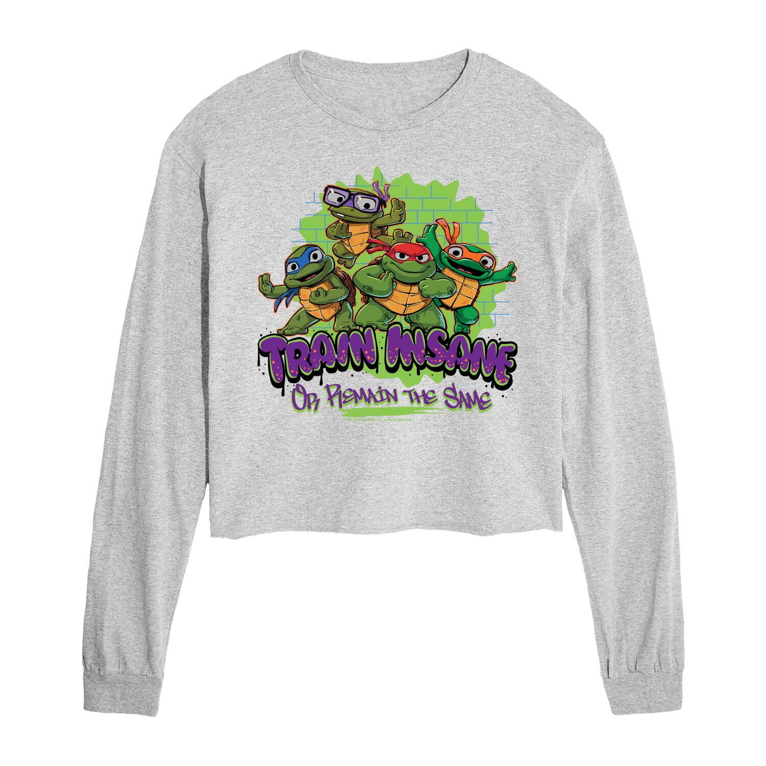 Teenage Mutant Ninja Turtles Mutant Mayhem - Train Insane - Juniors Cropped Long Sleeve T-Shirt ...