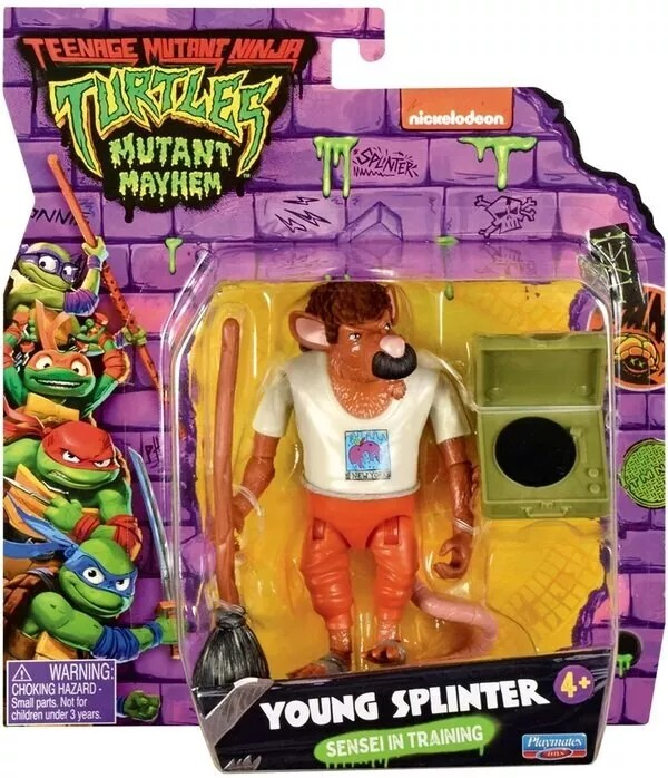 Teenage Mutant Ninja Turtles Mutant Mayhem Young Splinter Action Figure ...
