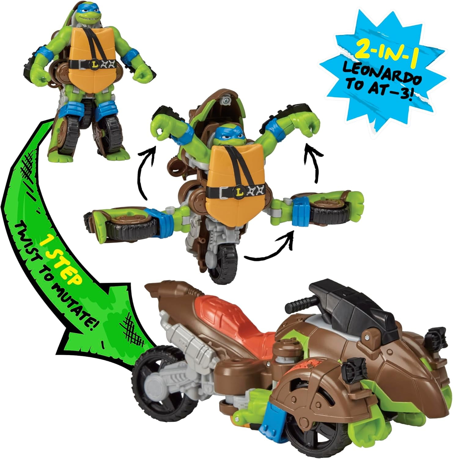 Teenage Mutant Ninja Turtles: Mutations Twist N Mutate Leonardo to 3 ...