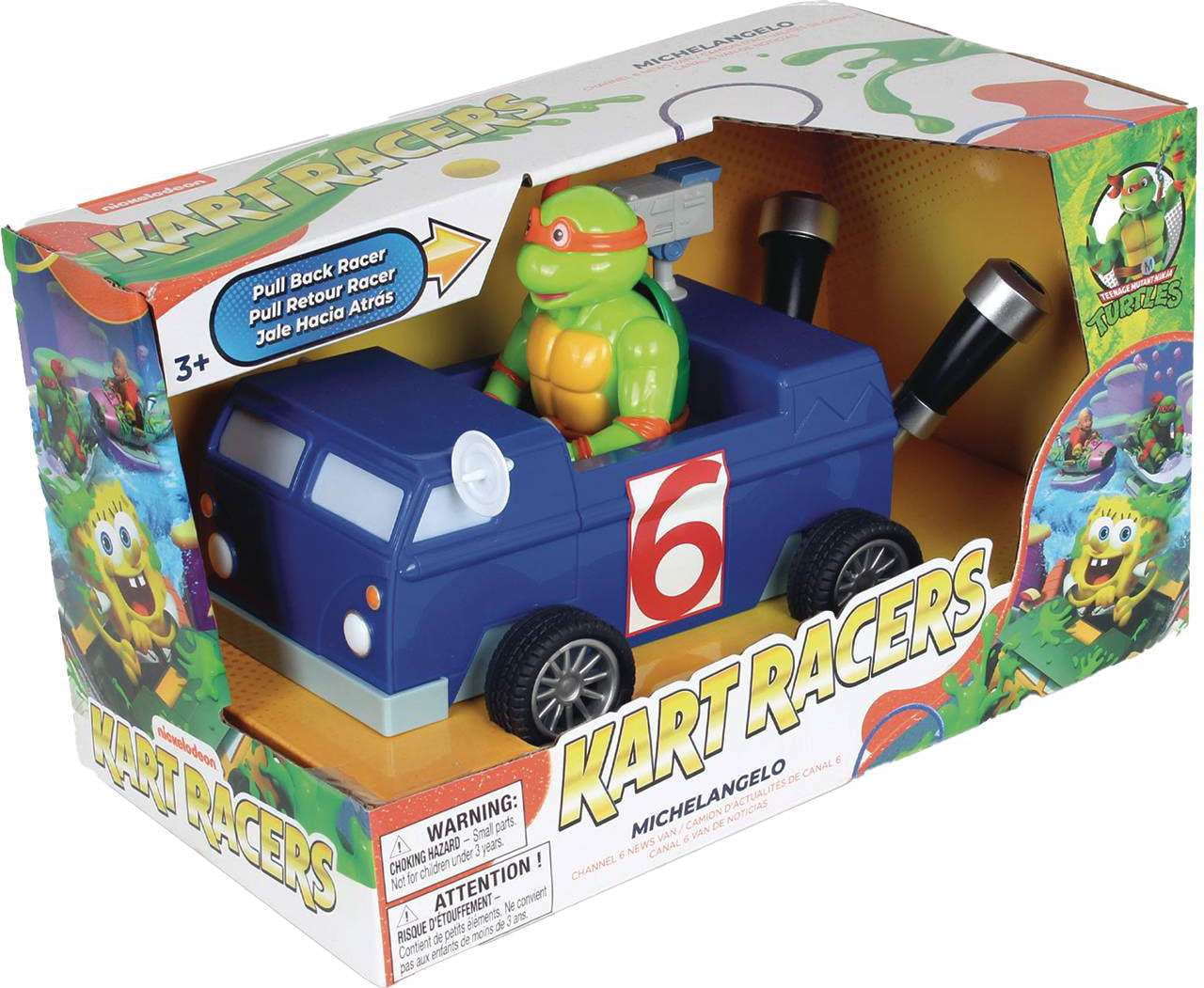 Teenage Mutant Ninja Turtles Nickelodeon Kart Racers 3: Slime Speedway Michelangelo Pullback ...