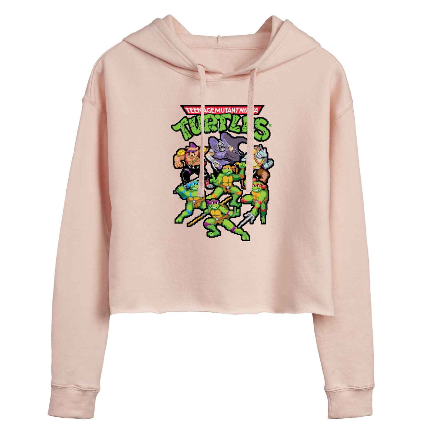 Teenage Mutant Ninja Turtles - Pixel Gaming Group - Juniors Cropped Pullover Hoodie - Walmart.com