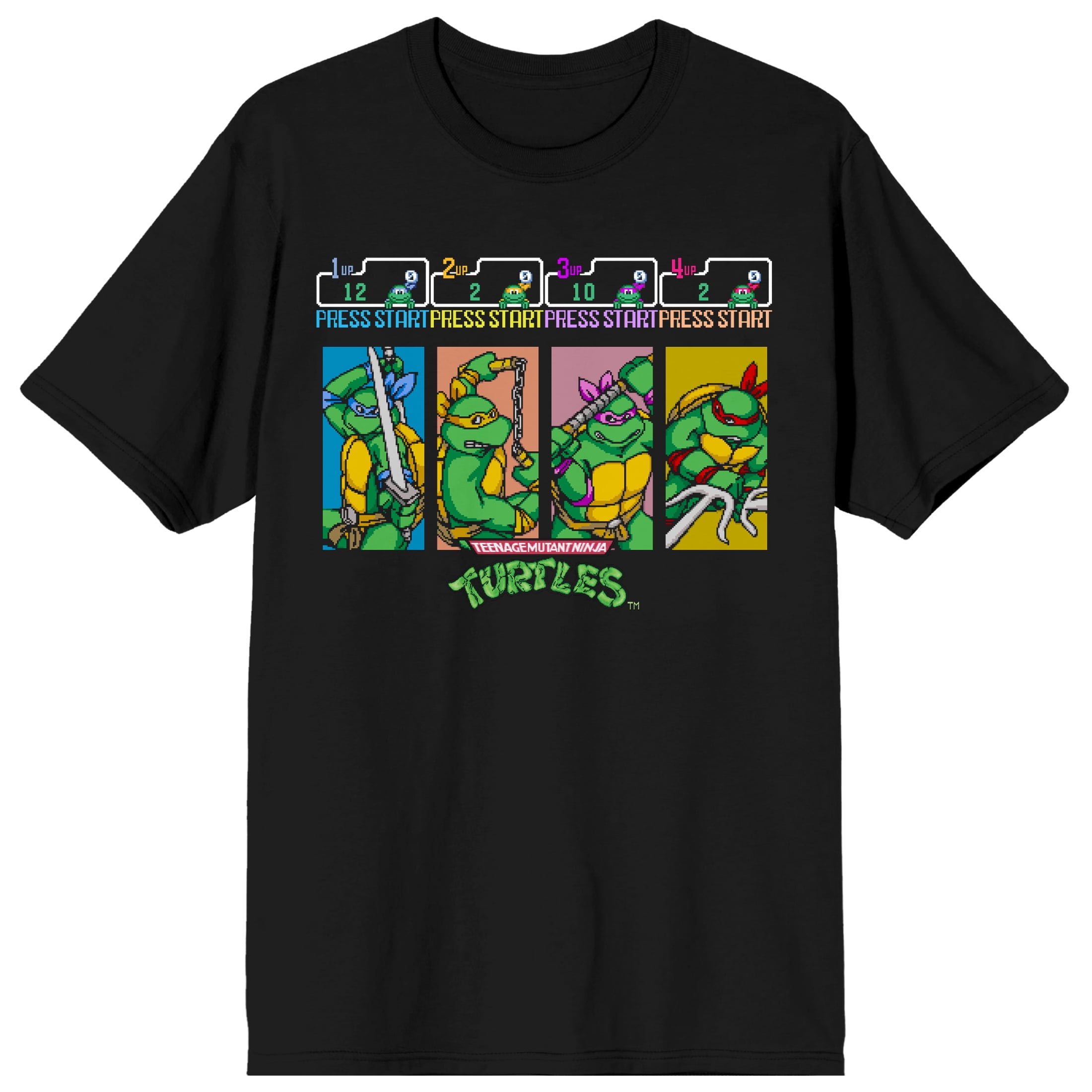 Teenage Mutant Ninja Turtles Press Start Men's Black T-shirt-Large ...