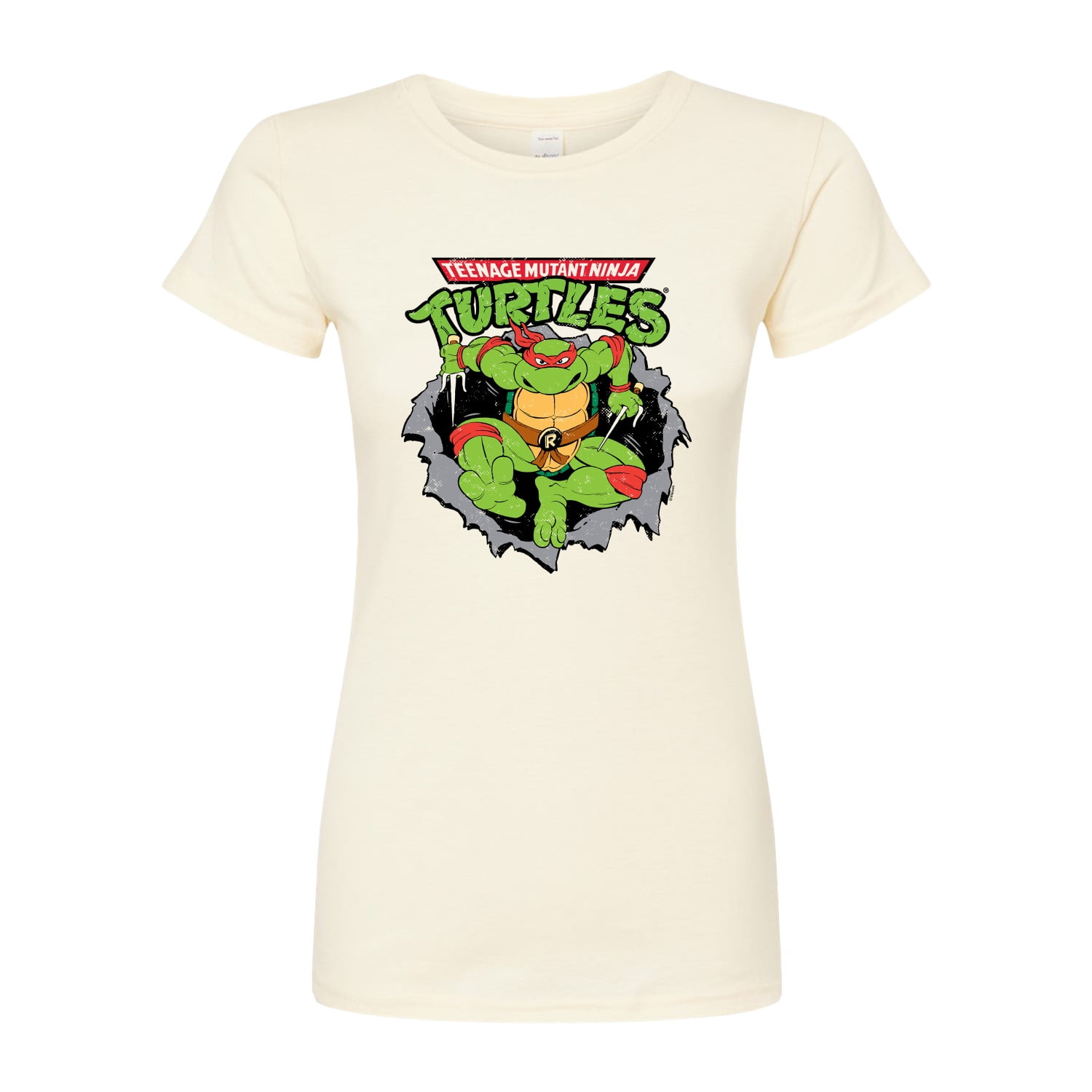 Teenage Mutant Ninja Turtles - Raphael Breaking Through Shirt - Juniors ...