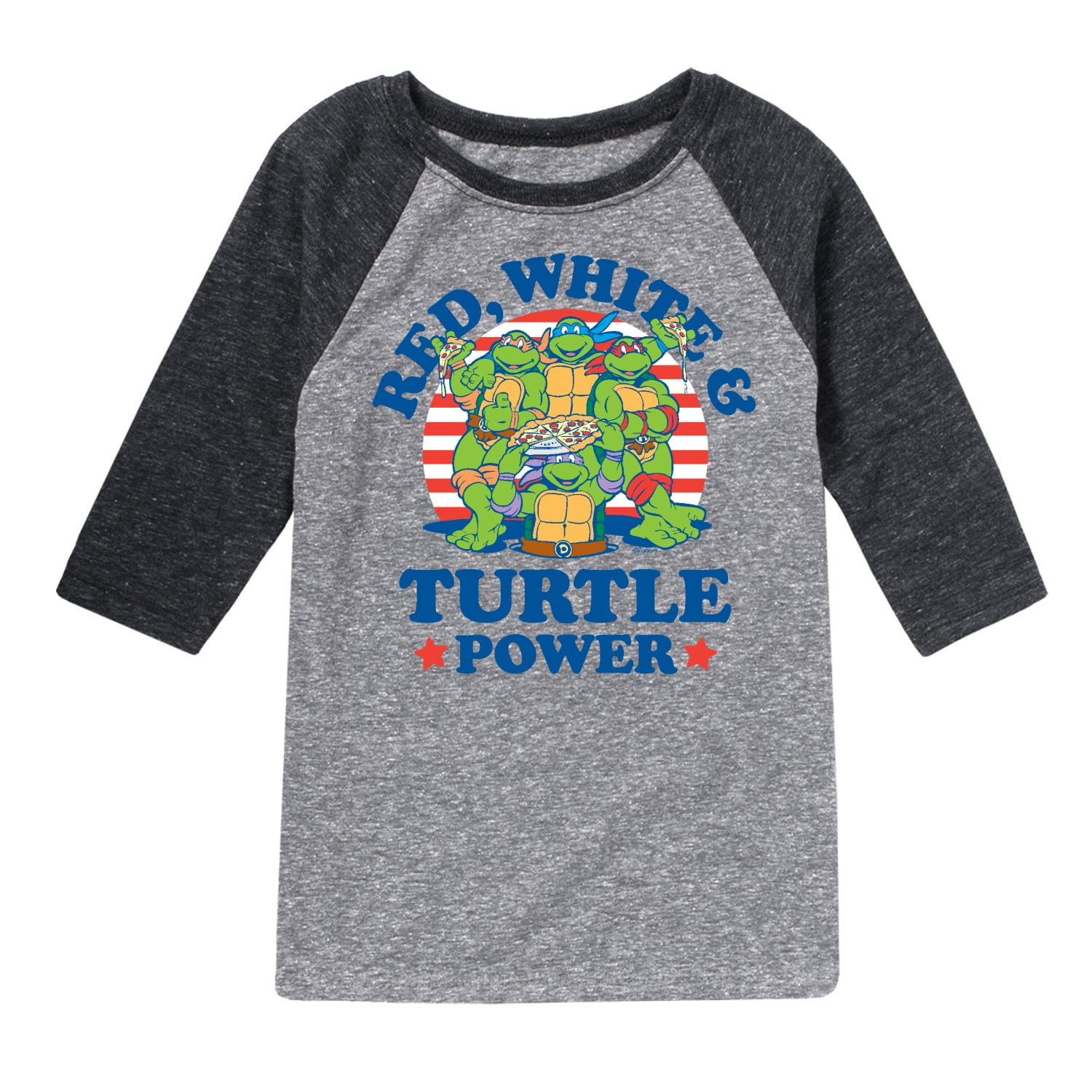 Teenage Mutant Ninja Turtles - Red White Turtle Power - Youth Raglan ...