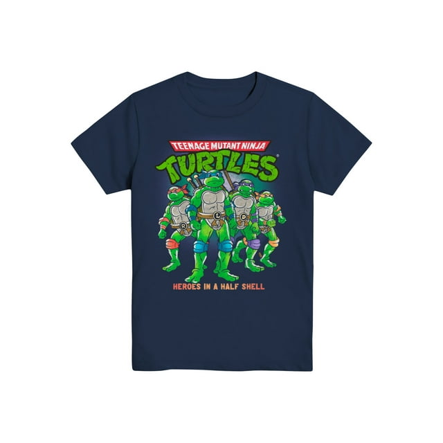 Teenage Mutant Ninja Turtles Retro Boys, Crew Neck, Short Sleeve ...