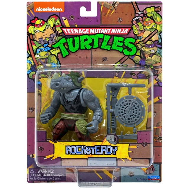 Teenage Mutant Ninja Turtles Retro Rocksteady Action Figure (Villains ...