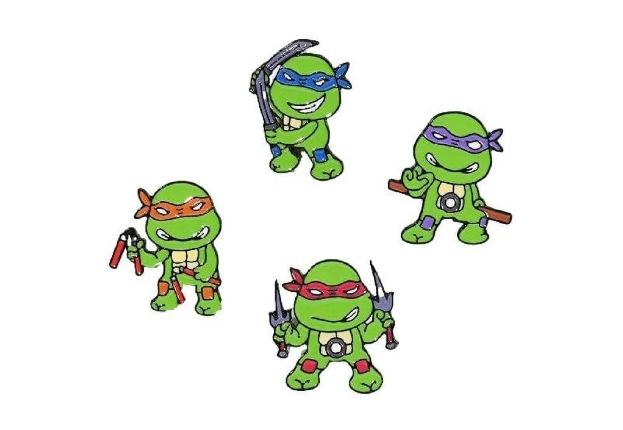 Teenage Mutant Ninja Turtles Set of 4 Characters 1 Inch Tall Enamel ...