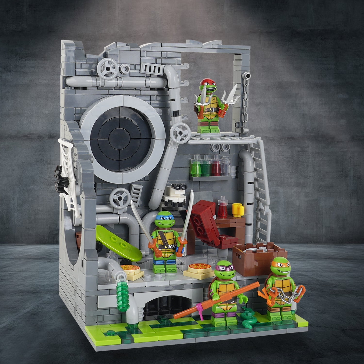 Teenage Mutant Ninja Turtles Sewer MOC Costom Building Block 590 Pcs ...
