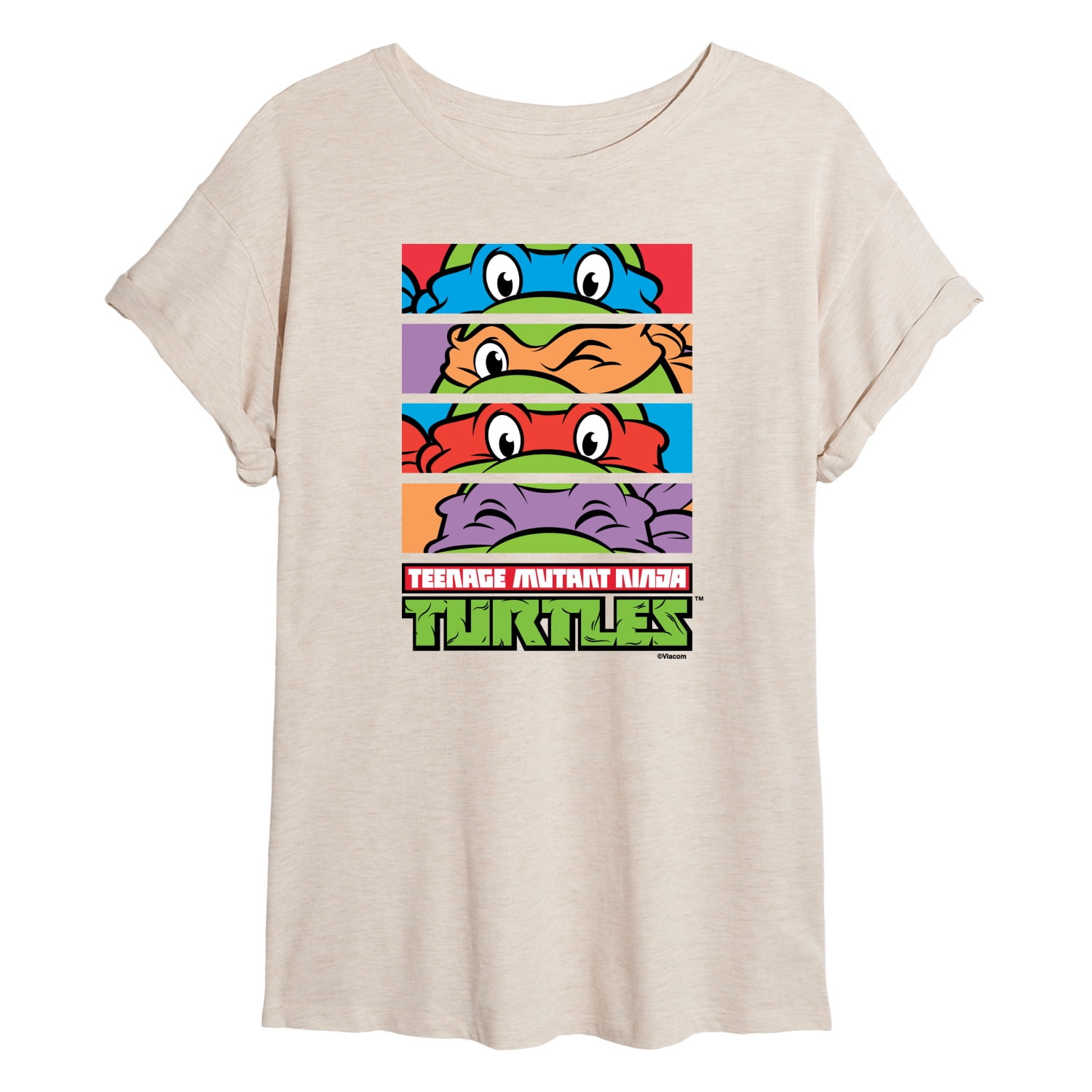 Teenage Mutant Ninja Turtles - Stacked Faces - Women's Oversized T ...
