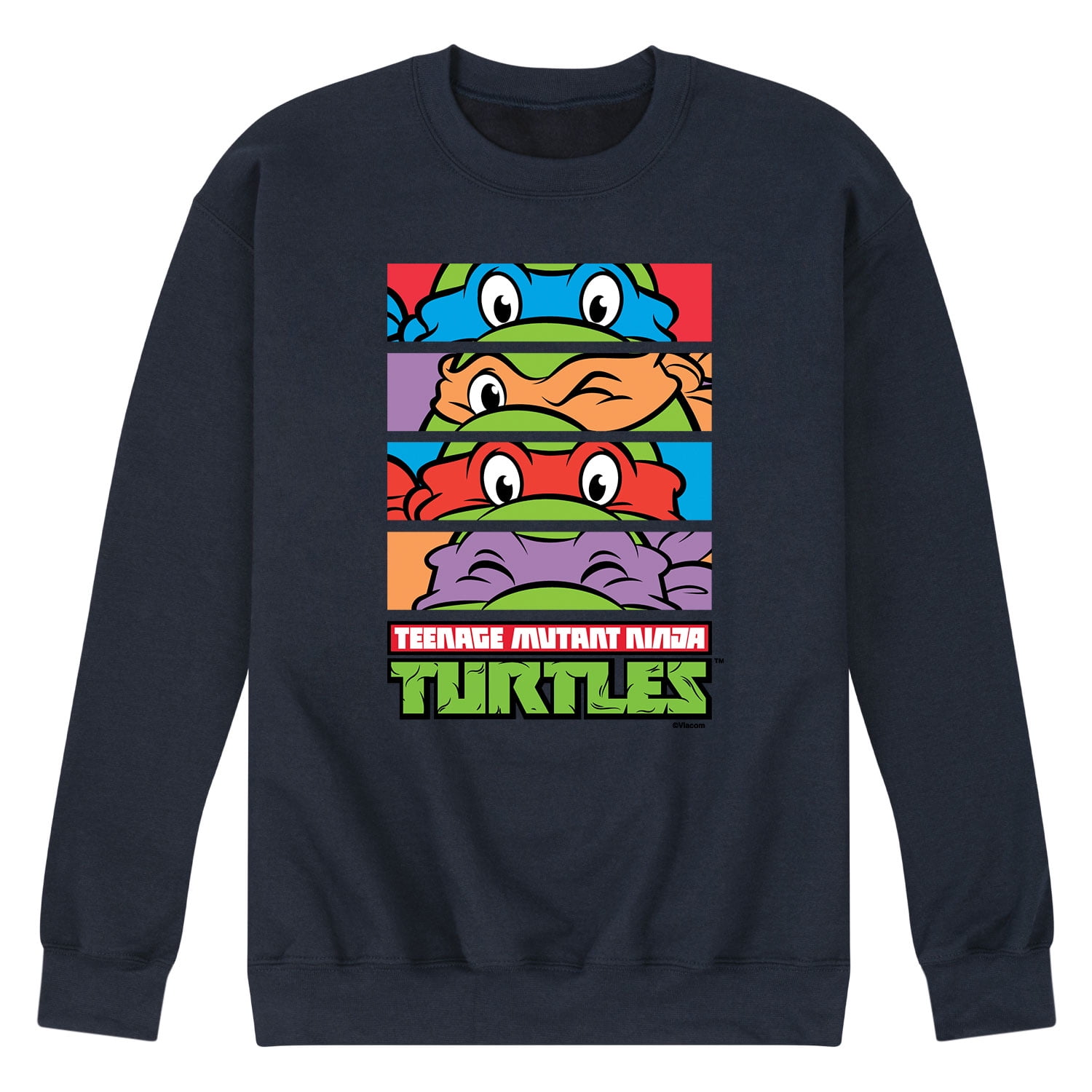 Teenage Mutant Ninja Turtles - Stacked Faces - Men's Long Sleeve Crew ...