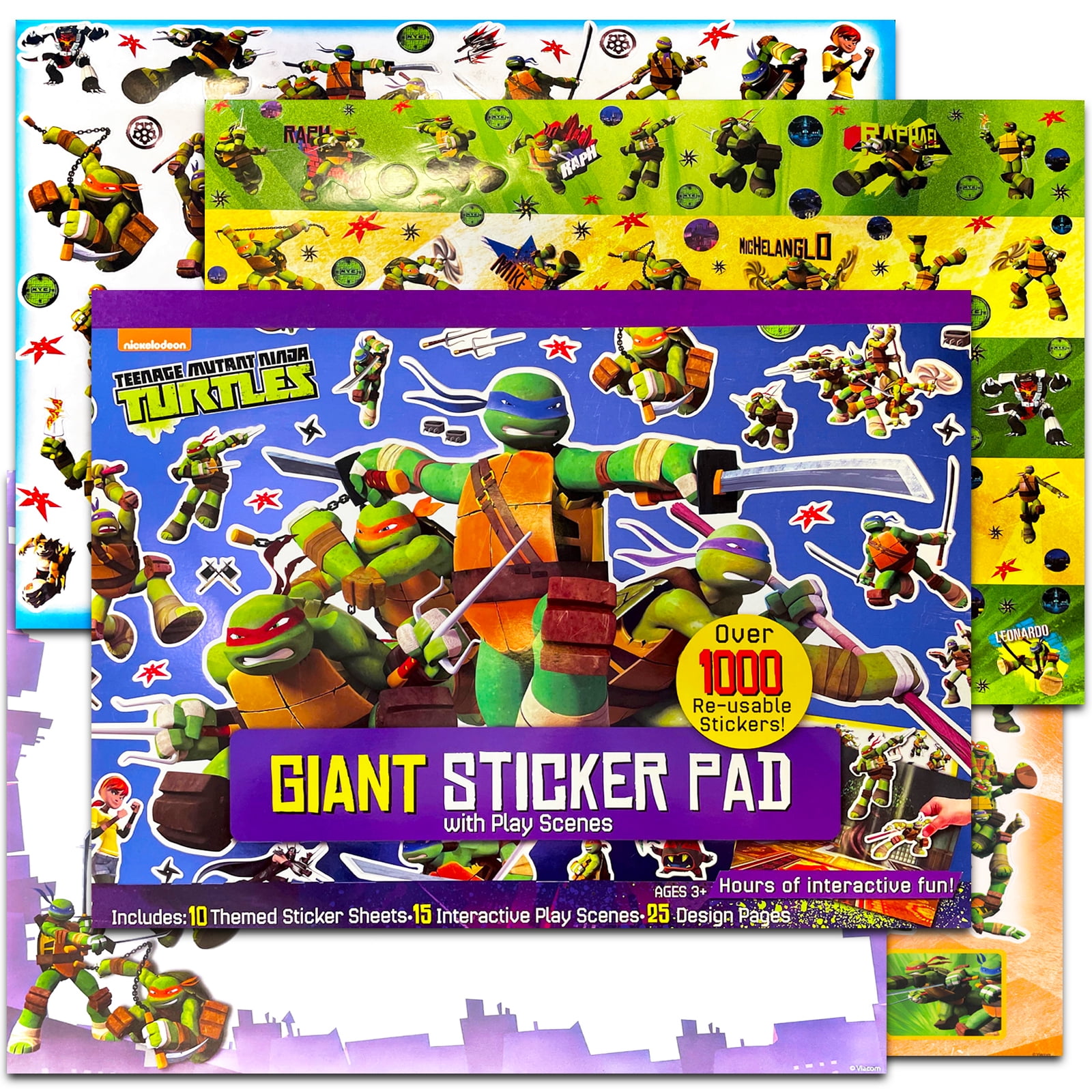 TMNT 1000 Stickers Activity Set with Coloring Pages, Games, Play Scenes ...