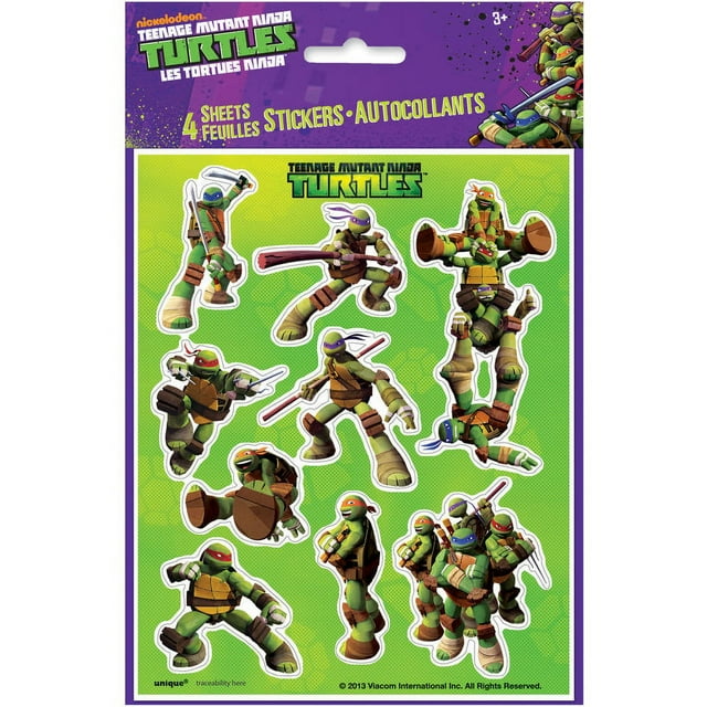 Teenage Mutant Ninja Turtles Sticker Sheets, 4ct - Walmart.com