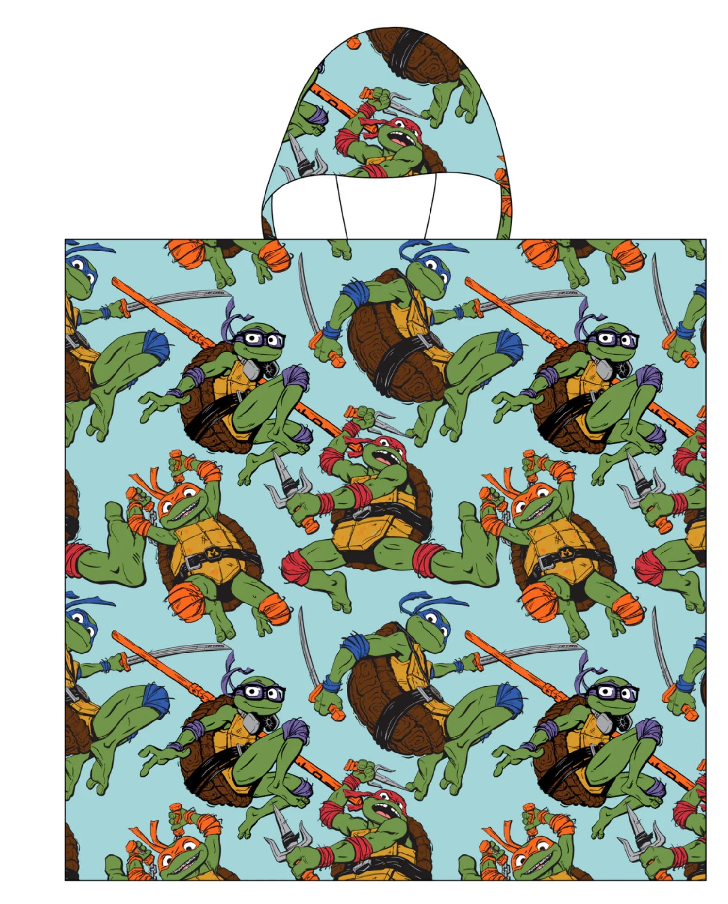 Teenage Mutant Ninja Turtles TMNT - Hooded Kids Towel Poncho "Crime ...