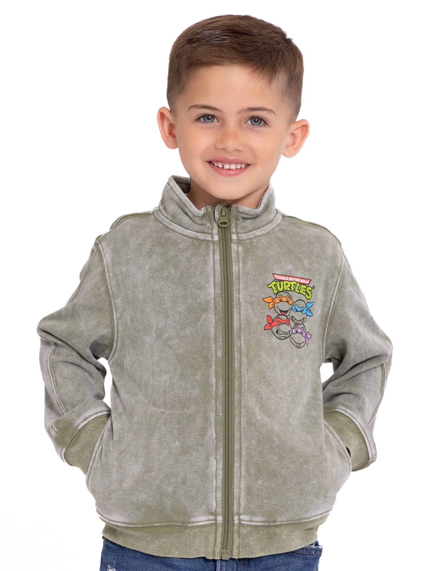 Teenage Mutant Ninja Turtles Toddler Boy Washed Graphic Print Zip Up ...