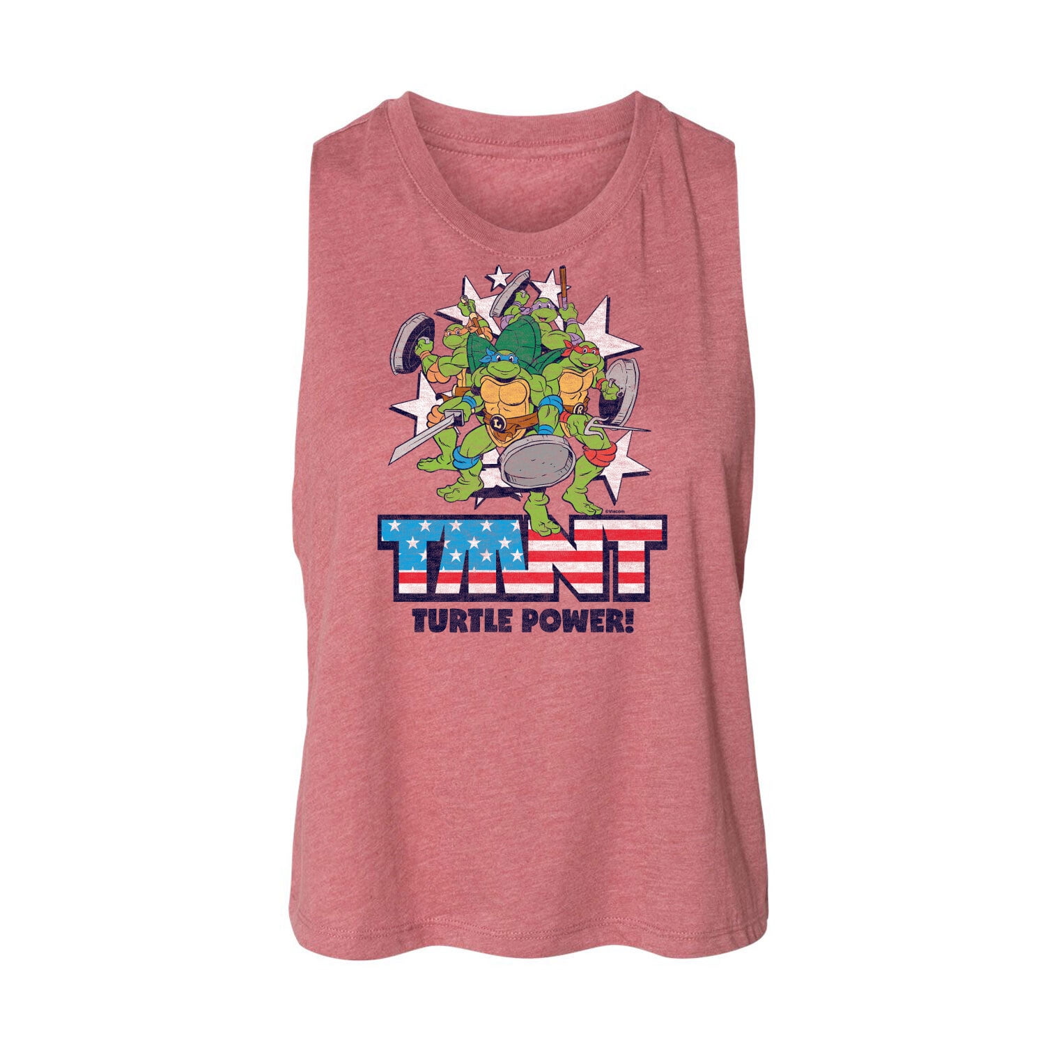 Teenage Mutant Ninja Turtles - Turtle Power Americana - Juniors Cropped Tank Top - Walmart.com