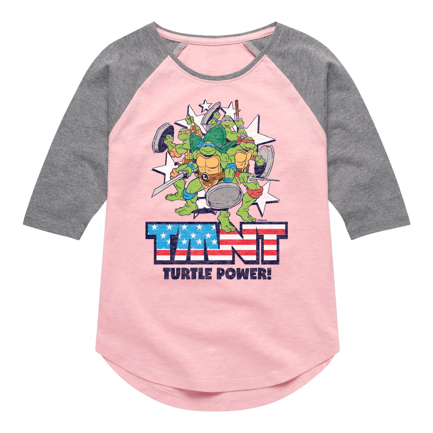 Teenage Mutant Ninja Turtles - Turtle Power Americana - Toddler & Youth Girls Raglan Tee ...