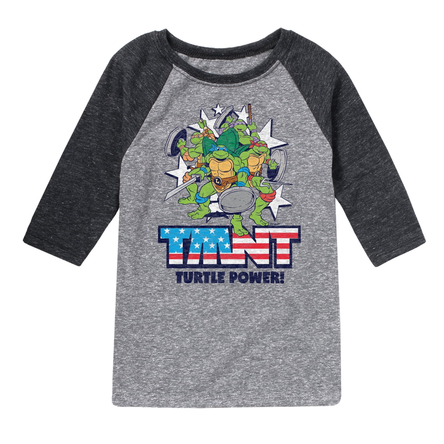 Teenage Mutant Ninja Turtles - Turtle Power Americana - Youth Raglan Tee - Walmart.com
