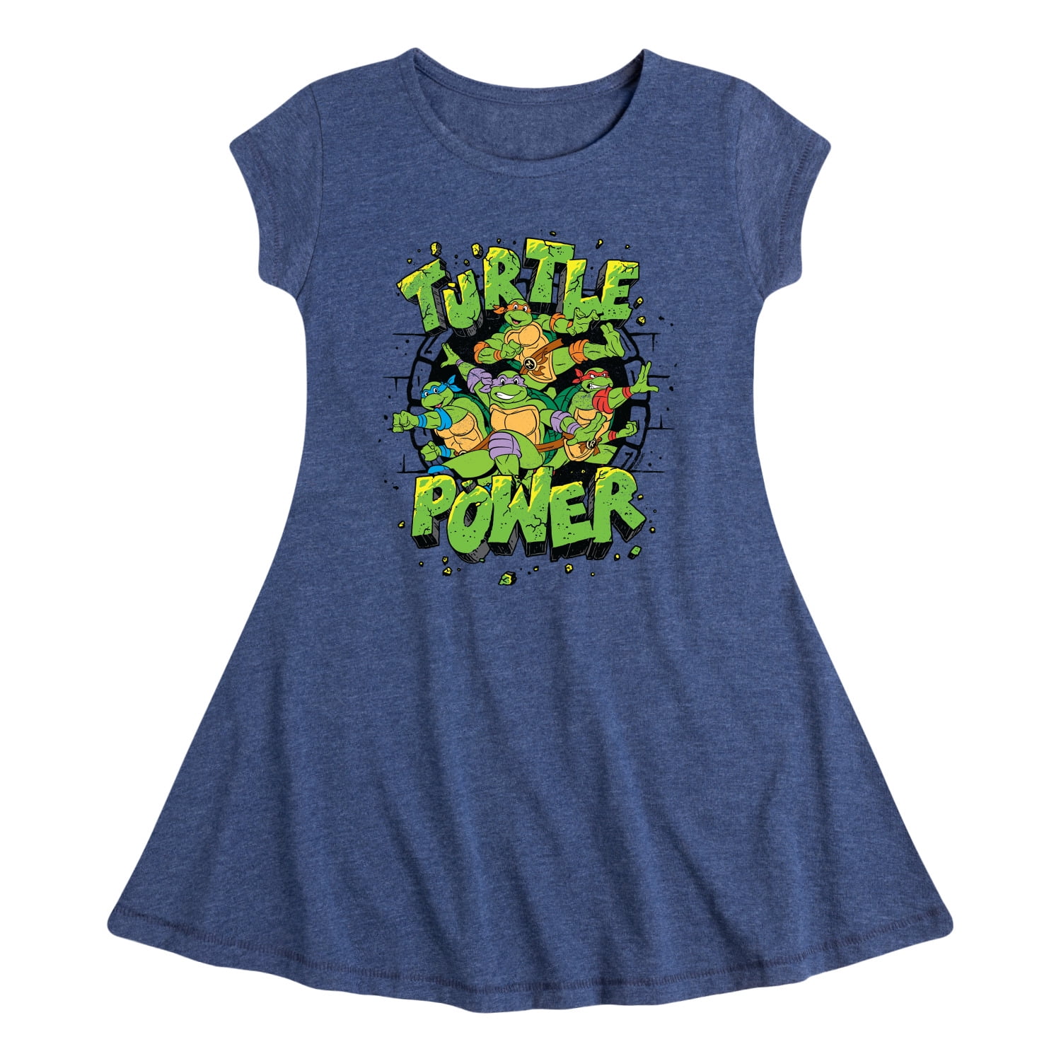 Teenage Mutant Ninja Turtles - Turtle Power New - Toddler & Youth Girls Fit & Flare Dress ...