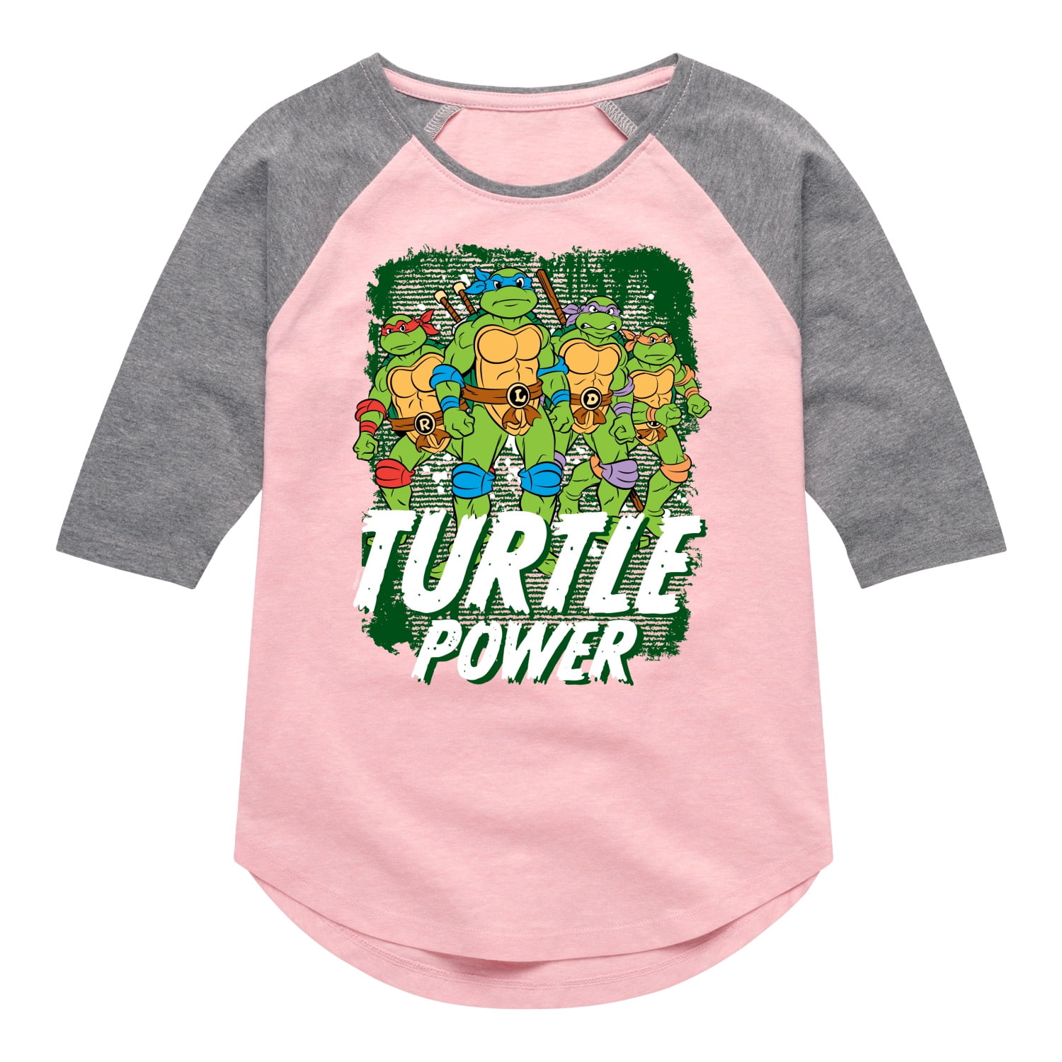 Teenage Mutant Ninja Turtles -Turtle Power - Toddler & Youth Girls Raglan Graphic T-Shirt ...