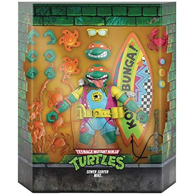 TMNT Michelangelo Ultimates Sewer Surfer Mike 7-Inch Action Figure Toy ...