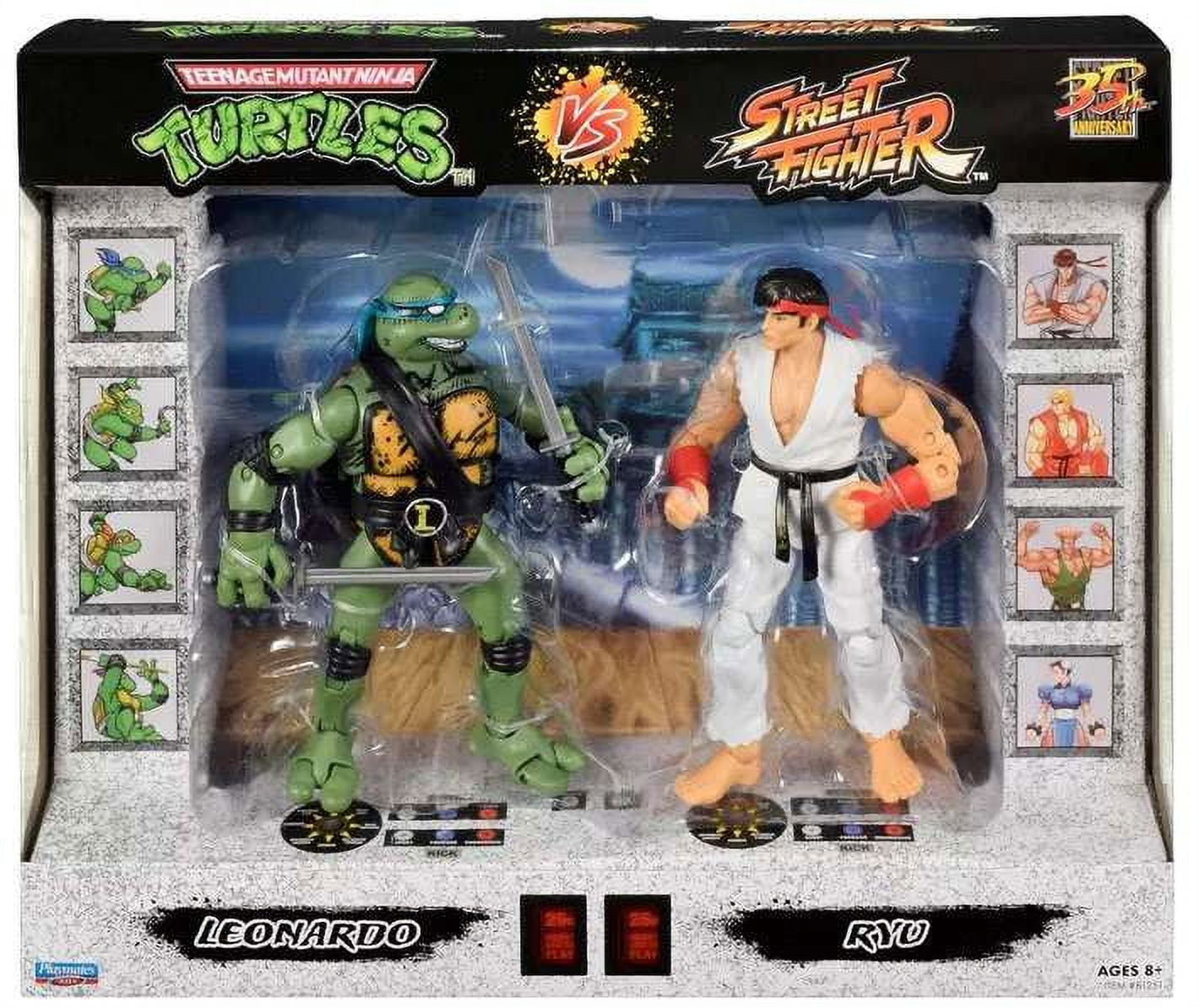 TMNT Collector's Edition: Leonardo vs Ryu Action Figure 2-Pack, Street ...