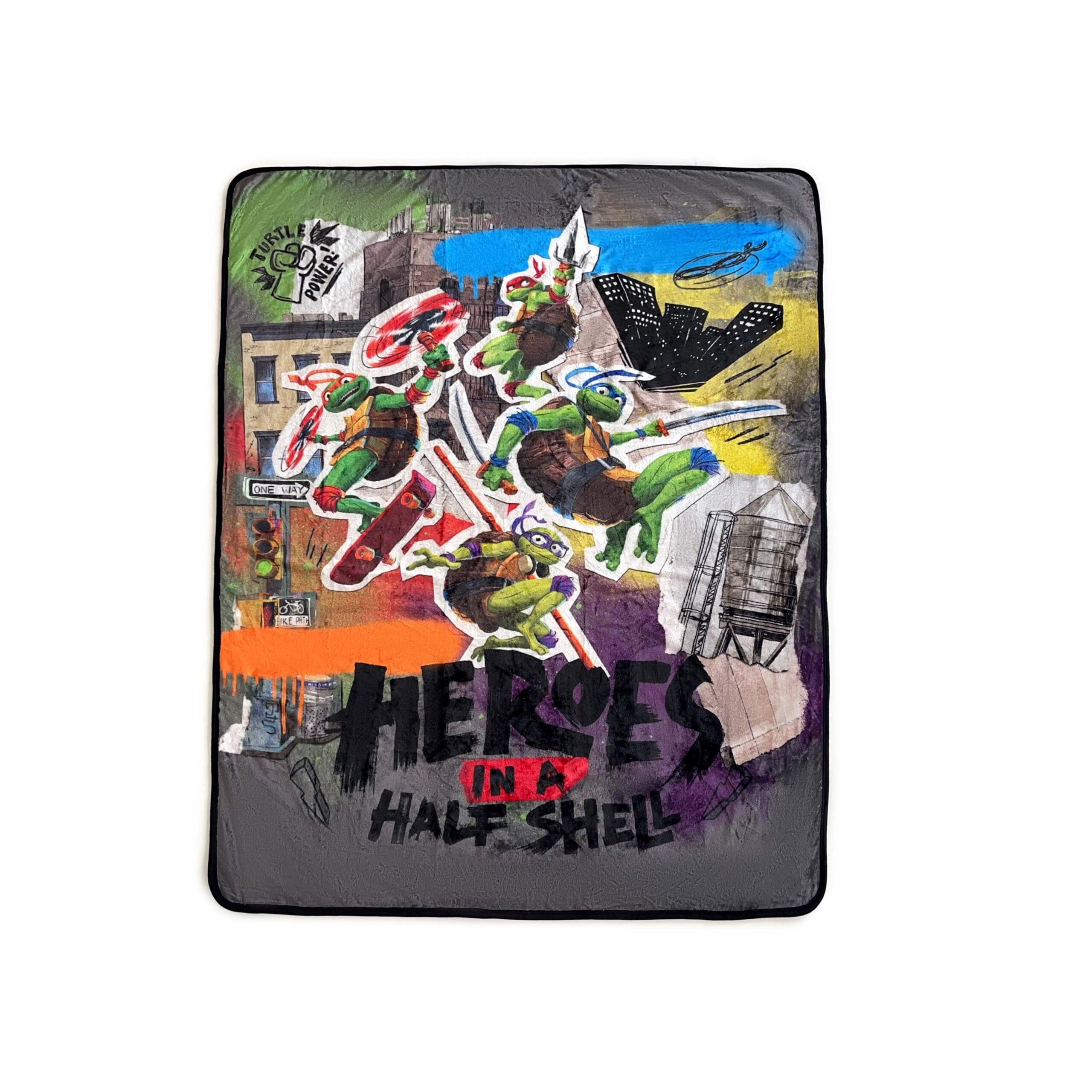 Teenage Mutant Ninja Tutles Mutant Mayhem Collage Silk Touch Sherpa ...