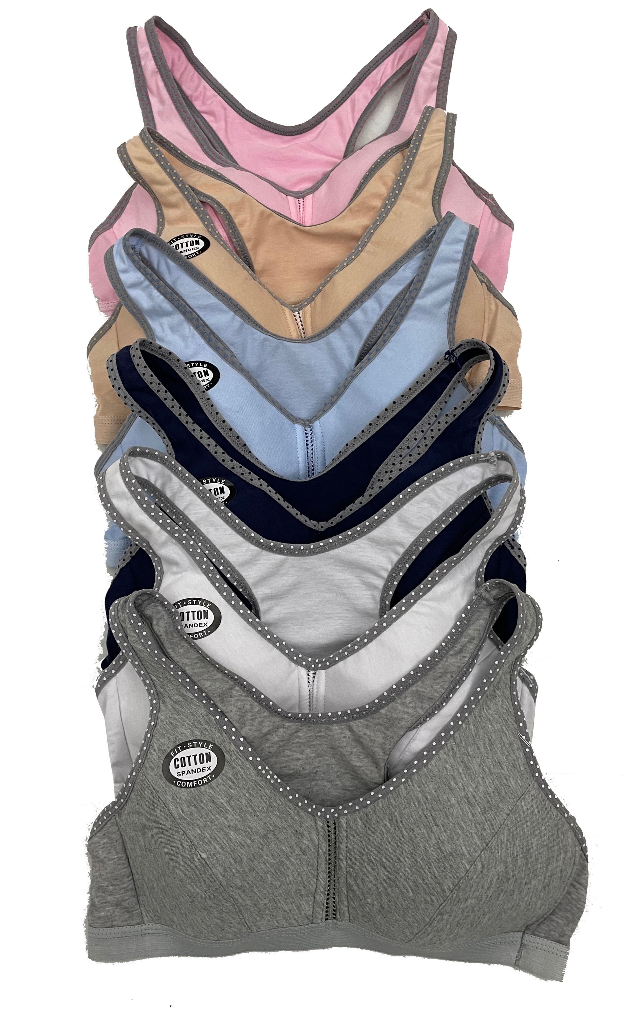 Teenager Bras Soft Padding 6 pack of Cotton Bra A cup, Size 36A (6292 ...