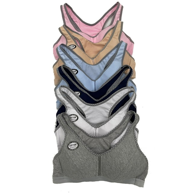 Teenager Bras Soft Padding Multipack, 6 Pack Cotton Wireless Bra, Size ...