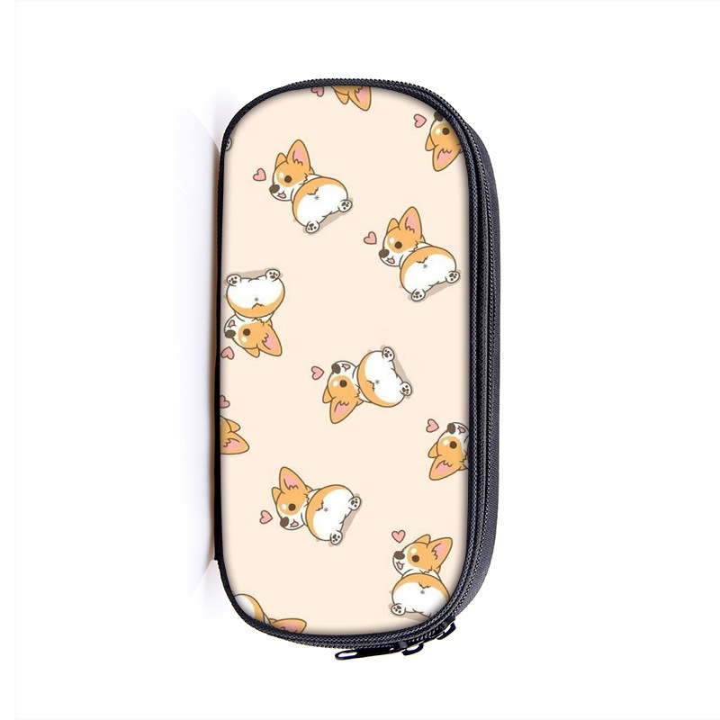 Teenagers cute cartoon purple dog pencil case creative stationery ...