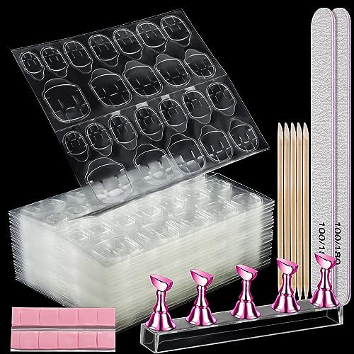 Teenitor 20 Sheet Nail Adhesive Tabs With Nail Stand For Press Ons Double Sided Press On Nail