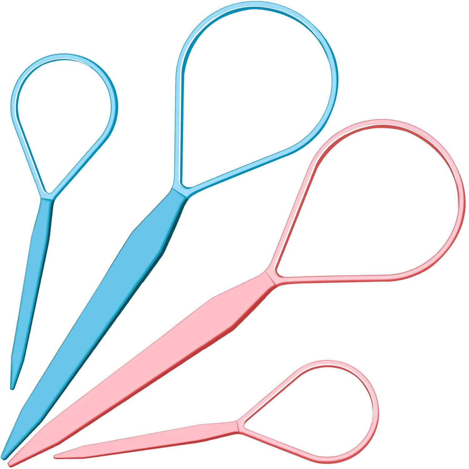 Teenitor 4pcs Pony Hair Tail Tools, 2 Pairs Hair Loop Styling Tool Hair ...