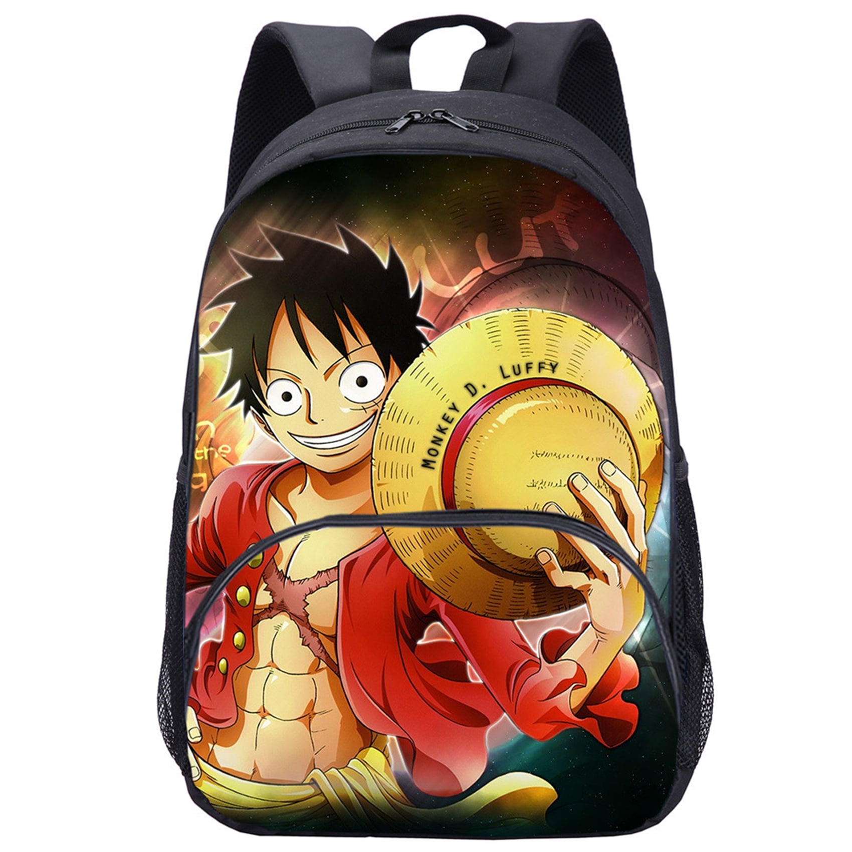 Teens Anime ONE PIECE Backpack with Front Pocket-Wear Resistant Bookbag ...