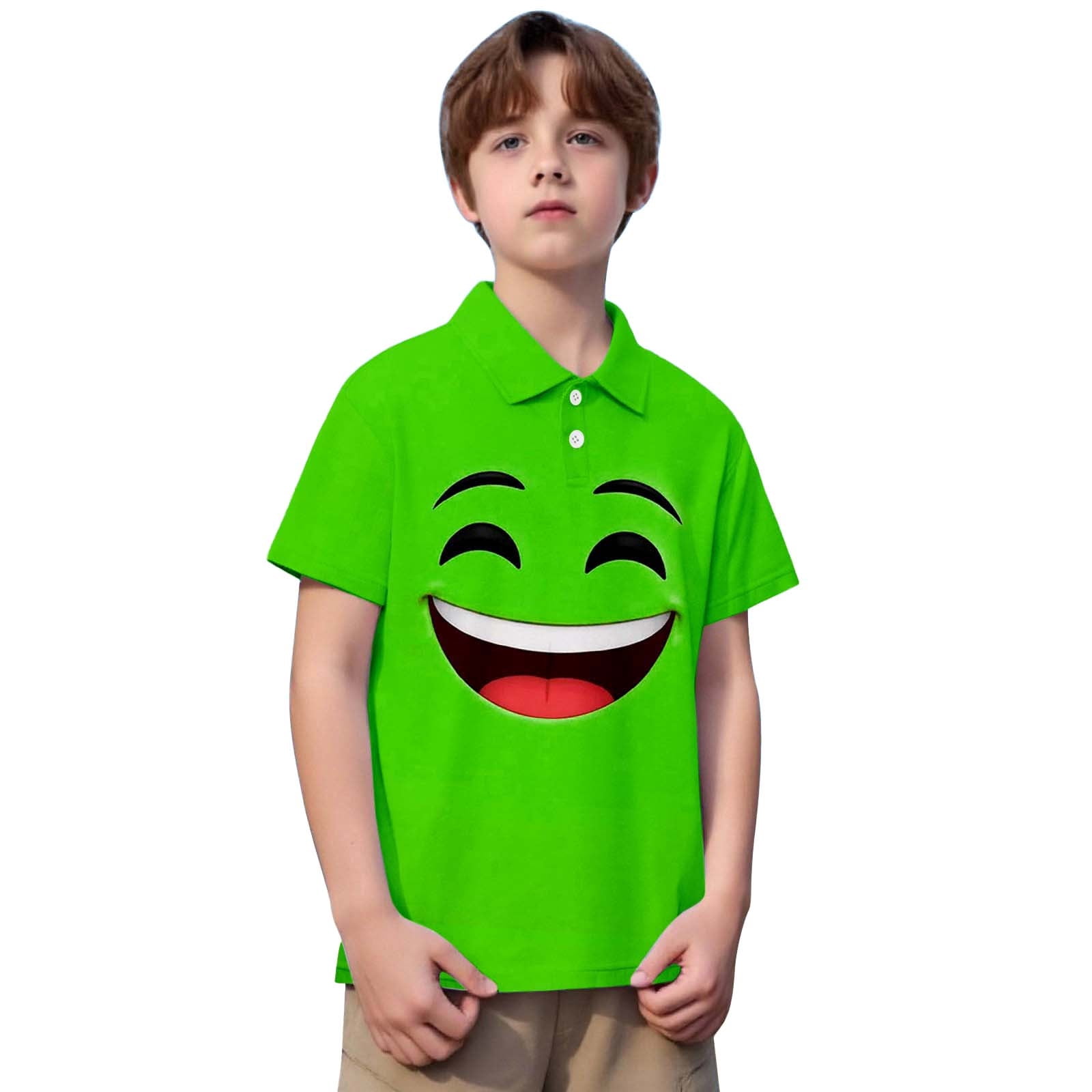 Boys Casual Pullover Short Sleeve Prints Gentleman Kids Clothing,Green ...